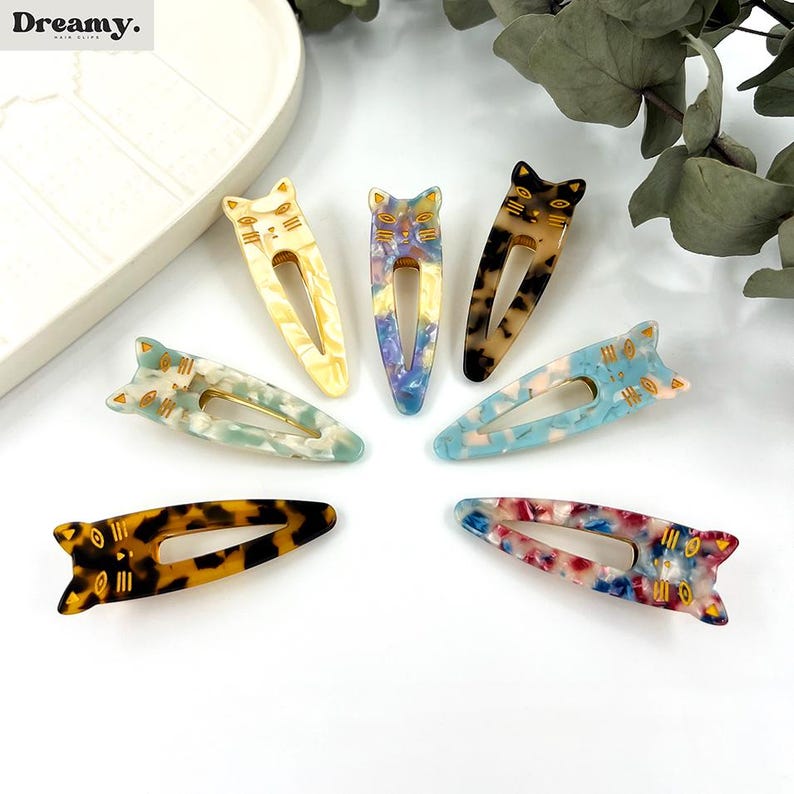 Cat Hair Clip, 2pcs Water Drop Hair Clip, Kitten Hair Clip, Animal Hair ...