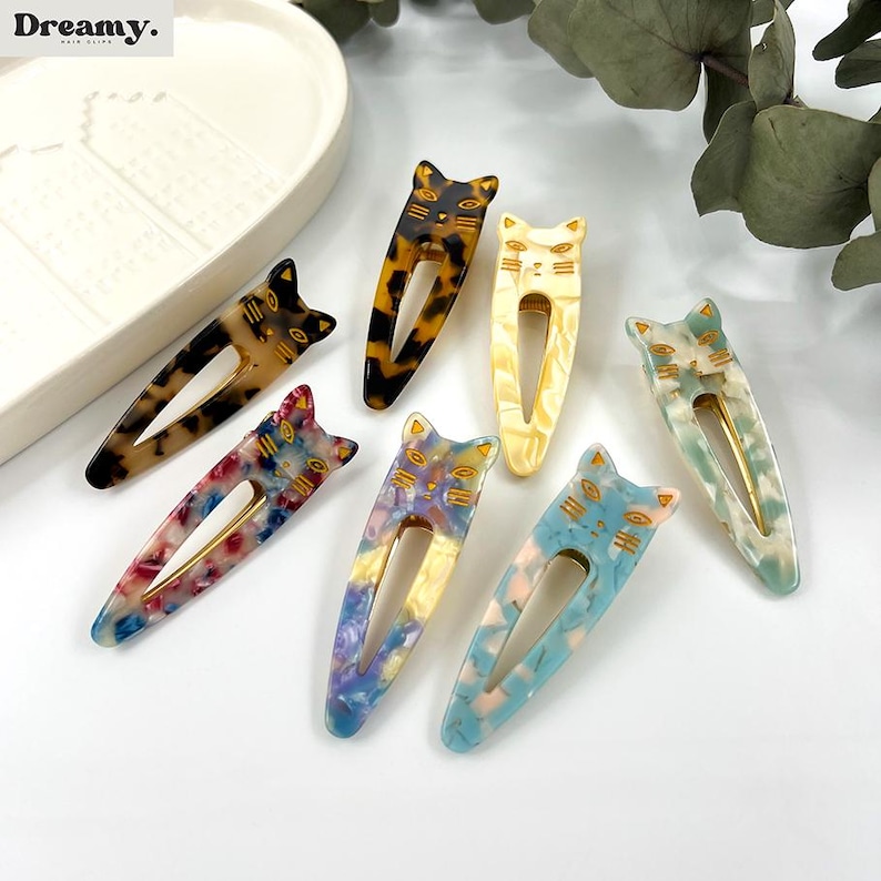 Cat Hair Clip, 2pcs Water Drop Hair Clip, Kitten Hair Clip, Animal Hair ...