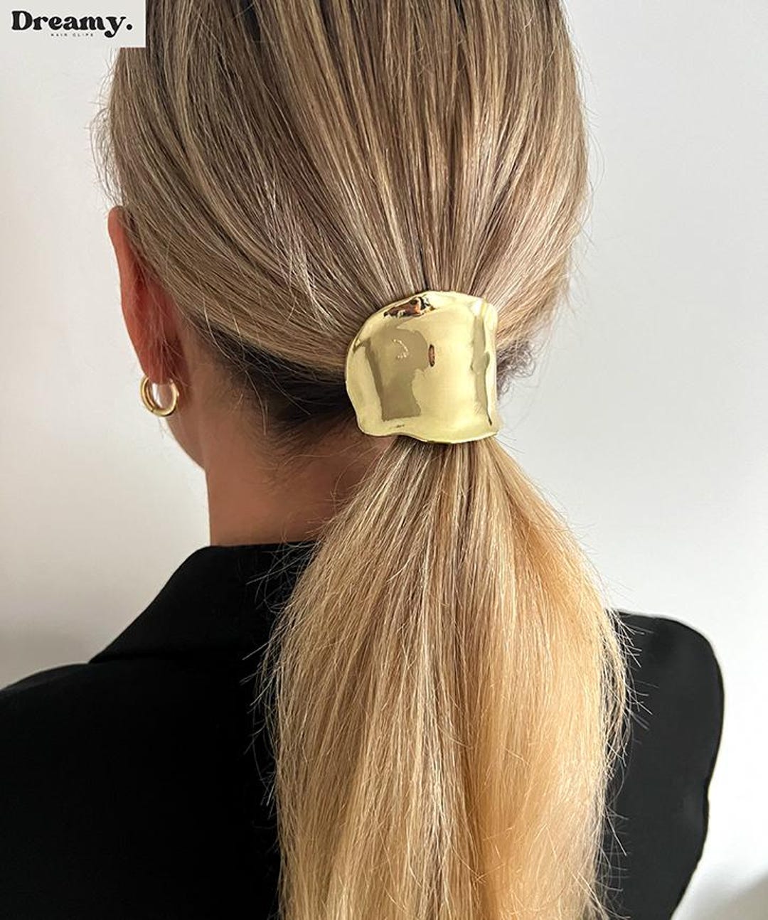 Ponytail Hair Cuff Hook, Metal Ponytail Cover, Silver Hair Cuff, Gold ...