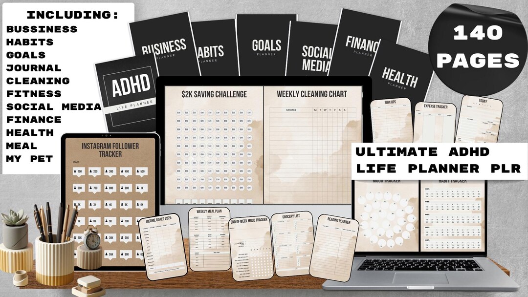 Ultimate Life Planner | Printable Life Organizer | Digital ADHD Planner ...