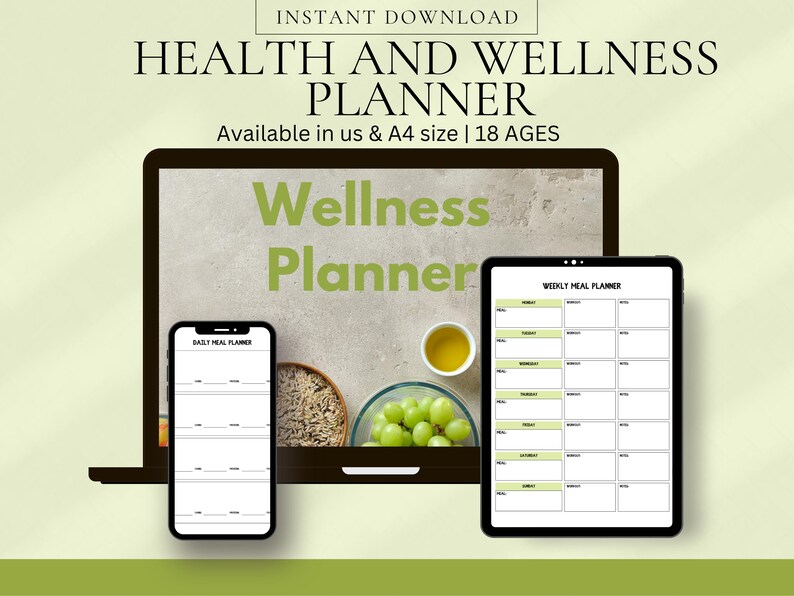 Health and Wellness Planner Printable | Fitness Tracker | Self-care ...