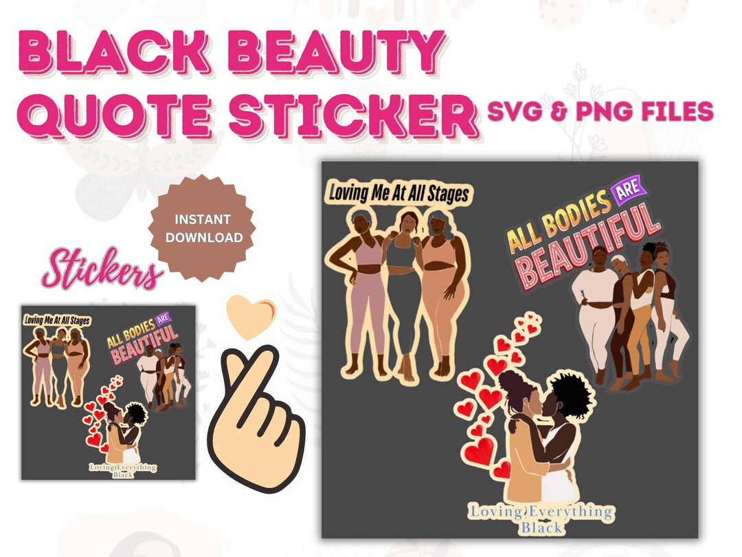 Digital Black Beauty Quote Sticker | Inspirational Black Beauty Sticker ...