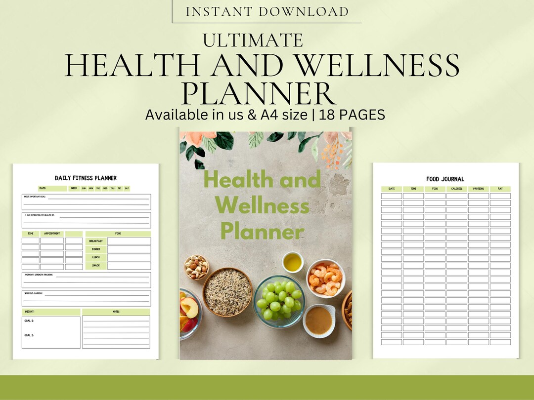 Health and Wellness Planner Printable | Fitness Tracker | Self-care ...