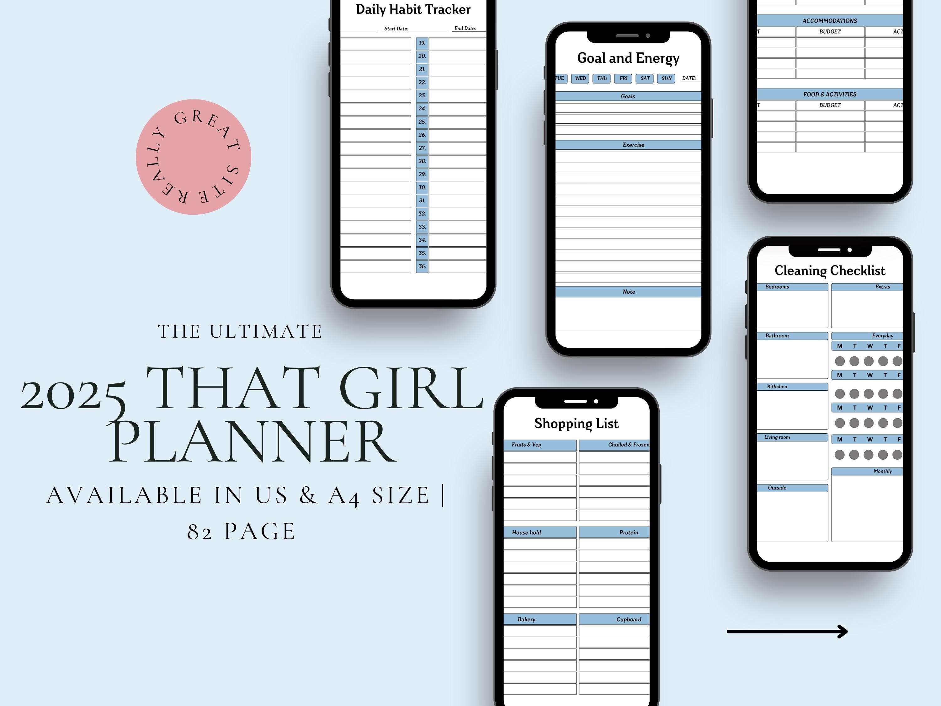 That Girl Planner | Digital Planner | Aesthetic Productivity Organizer ...