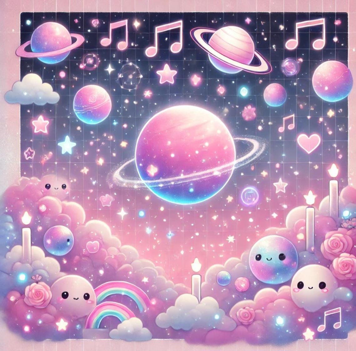 Celestial Digital Art | Space & Stars Poster | Kawaii K-pop Printable ...
