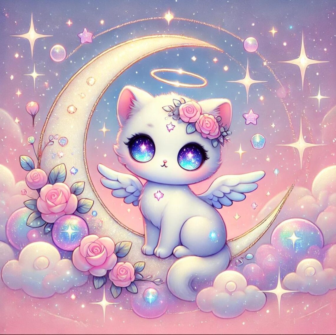 Celestial Digital Art | Space & Stars Poster | Kawaii K-pop Printable ...