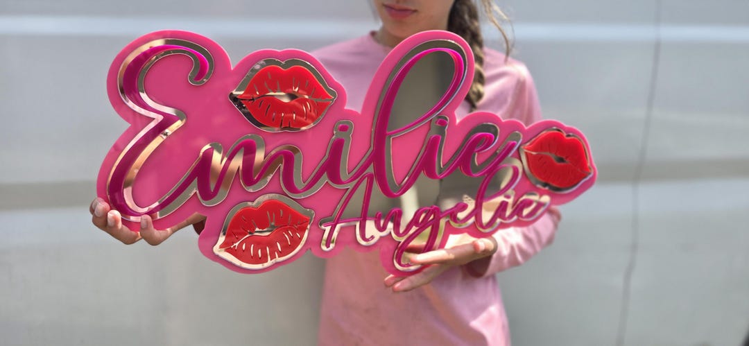 3D Layered Acrylic Name Sign, Custom Sign, Personalized Sign, Wall Name ...