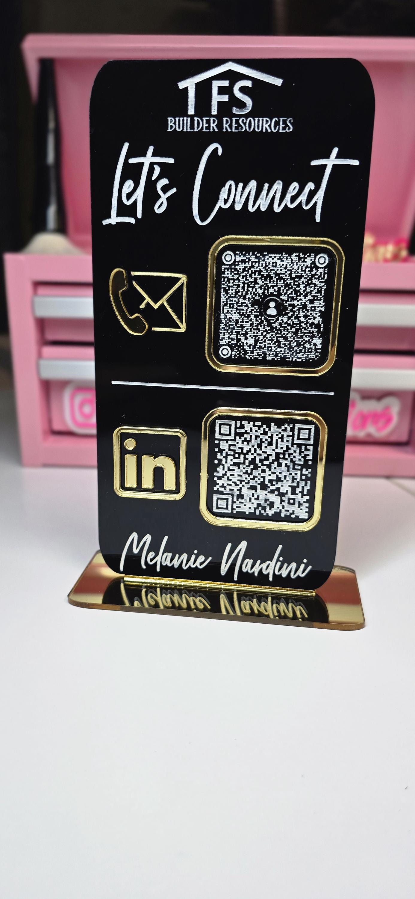 Personalized QR Code Business Sign: Acrylic Social Media Display - Etsy