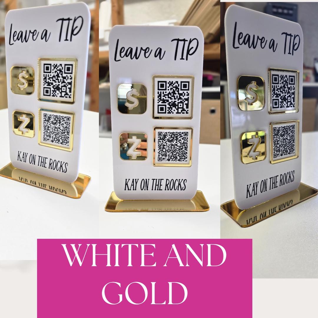 Custom Acrylic QR Code Business Sign: Social Media, Matching Keychain ...