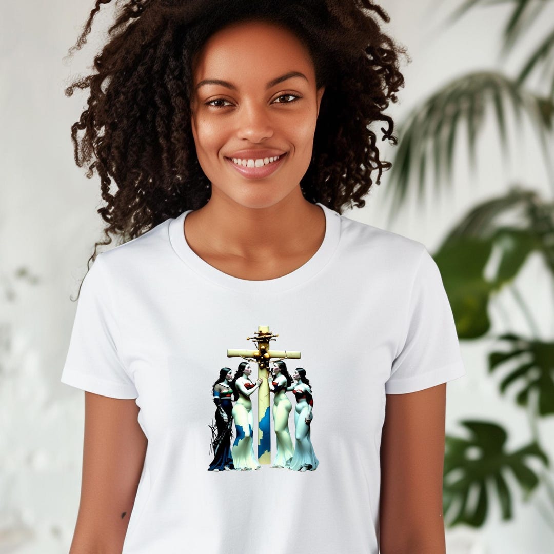 Gothic Cubism T-shirt: Jesus & Cross Design, Avant-garde Art Tee - Etsy