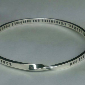 PERSONALIZED Mobius Bangle up to 100 Letters/numbers Hand Stamped on ...