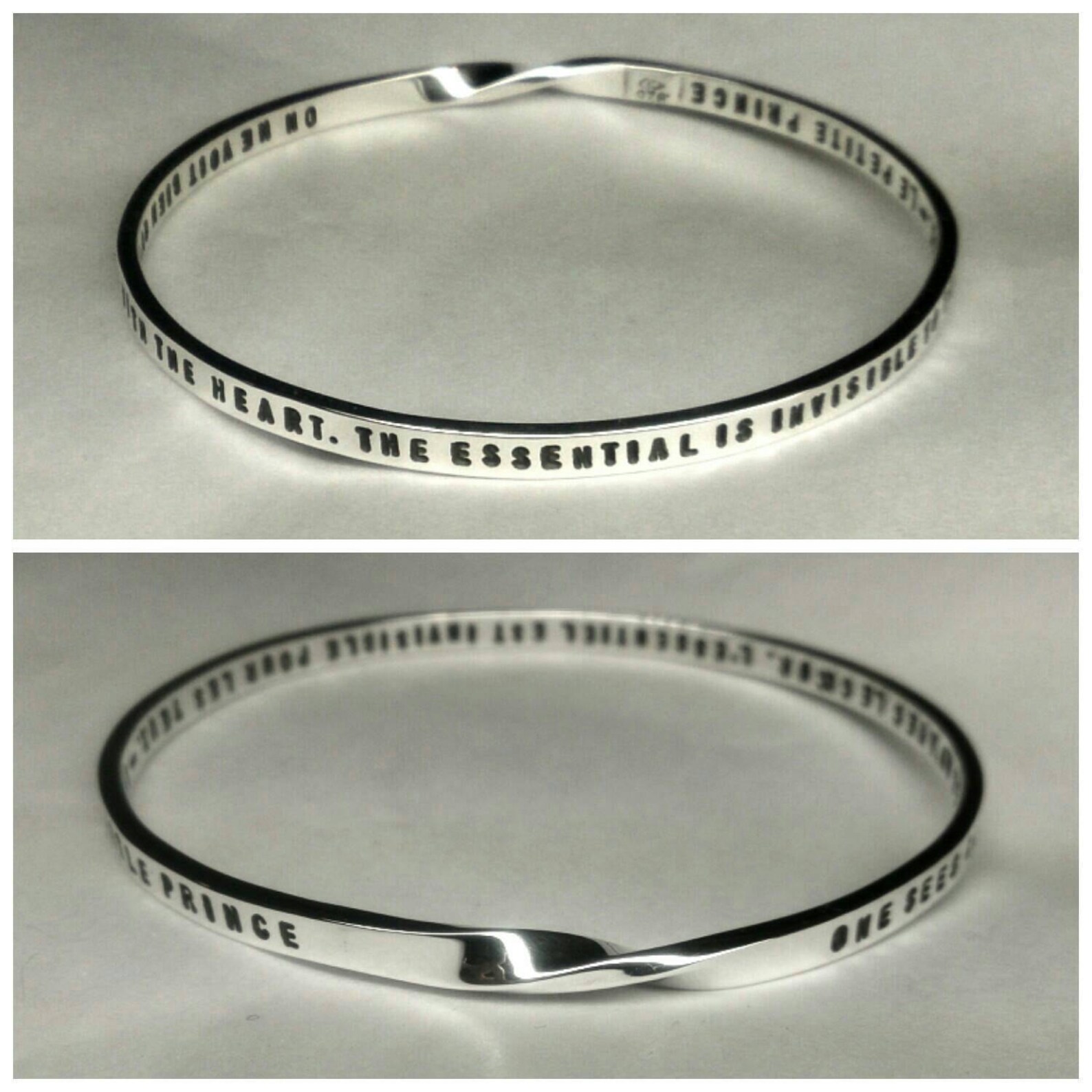 PERSONALIZED Mobius Bangle up to 100 Letters/numbers Hand Stamped on ...