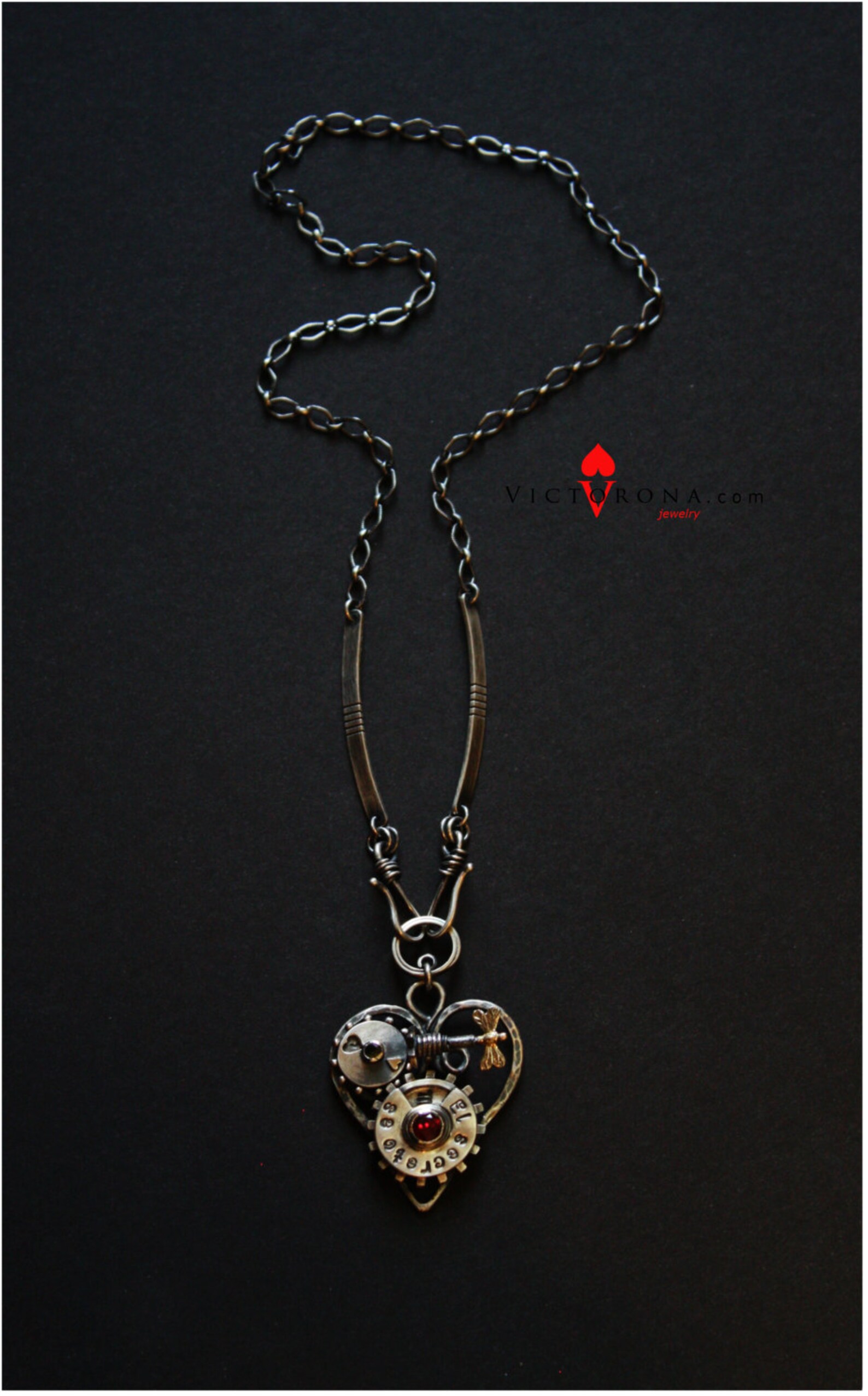 Kinetic Necklace enigma. Heart Shaped. Interactive With a Spin. - Etsy