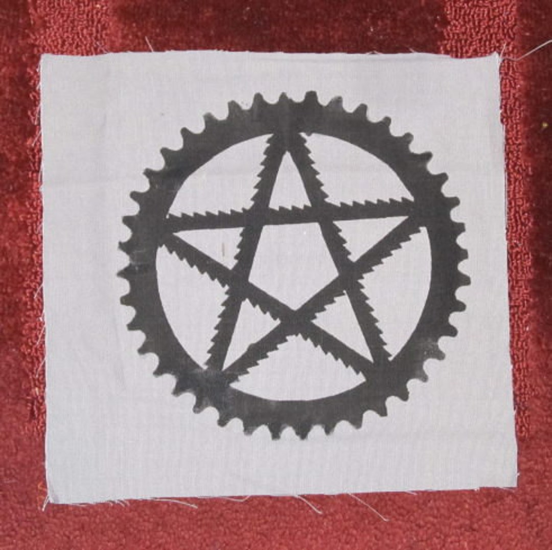 Back Patch - Pentagram, of Bike Parts, With Saw Blades and Bike ...