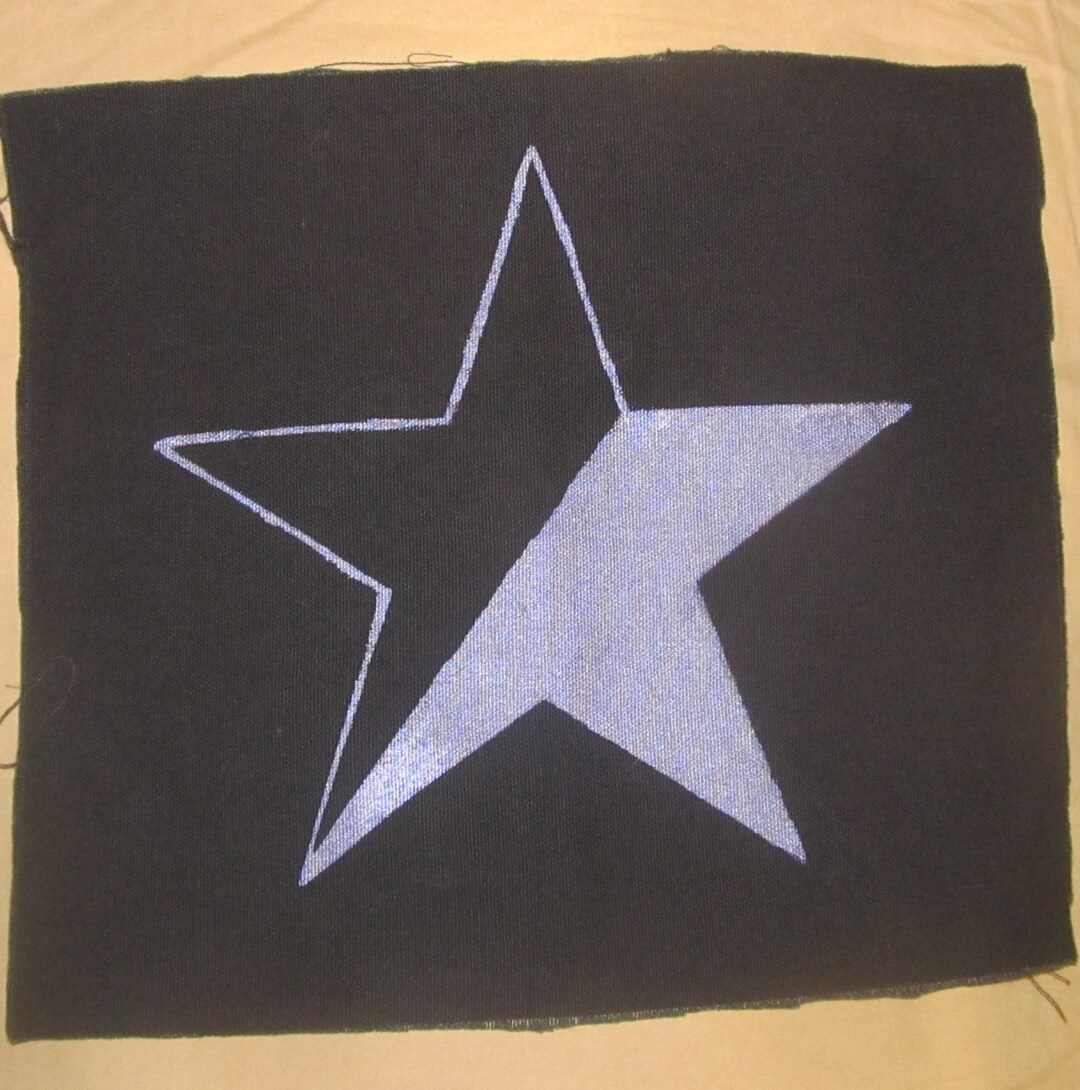 Feminist Anarchy Star Patch Purple on Black Canvas, Large Back Patch ...