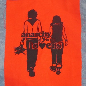 Back Patch - Anarchy is for Lovers - White on Black, Large - Bag Punk ...
