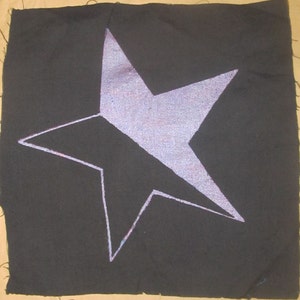 Feminist Anarchy Star Patch - Purple on Black Canvas, Large Back Patch ...