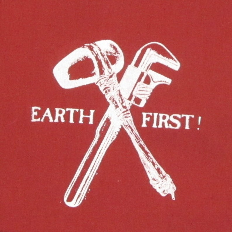 Earth First Stone Axe & Monkeywrench Patch - Red or Black - Nature ...