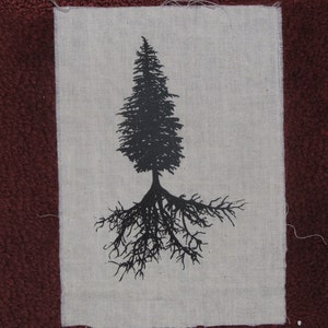 Tree Patch - Conifer & Tree Roots, Choose Black White Green - Western ...