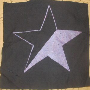 Feminist Anarchy Star Patch - Purple on Black Canvas, Large Back Patch ...