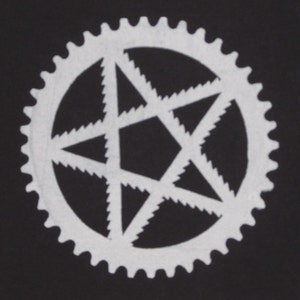 Back Patch - Pentagram, of Bike Parts, W Saw Blades and Bike Sprocket ...