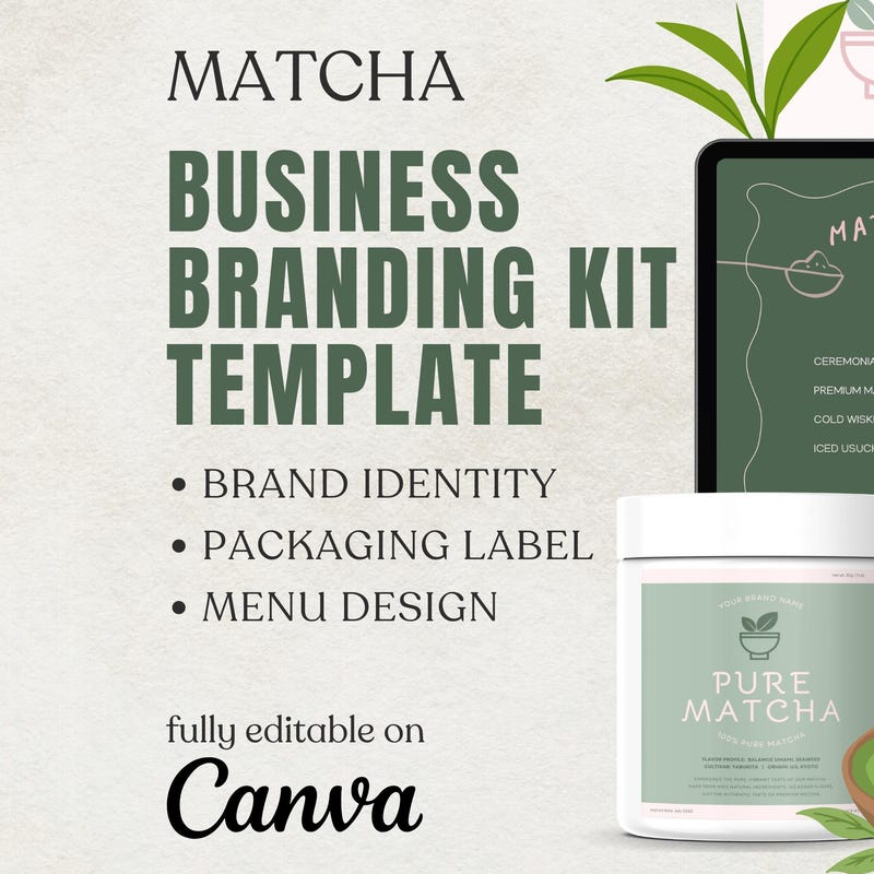 Matcha Logo Design - Etsy