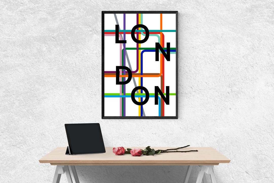 London Underground Map Typography Art Print (digital Download) - Etsy