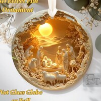 Nativity Scene Names of Christ Christmas Ornament | Layered Wood - Etsy