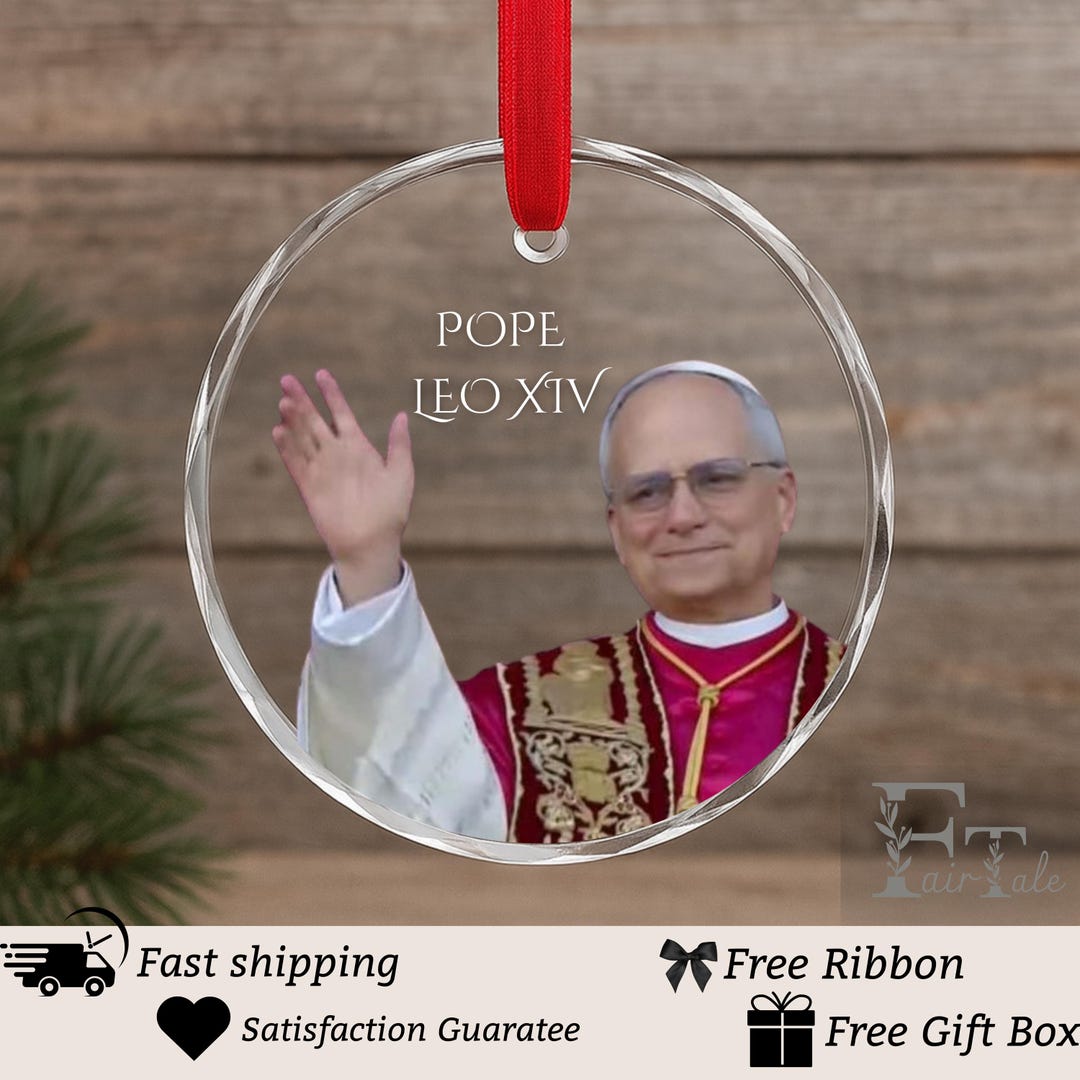 Pope Leo XIV Glass Christmas Ornament 2025: Catholic Keepsake Gift - Etsy