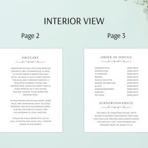 Minimalist Funeral Program Template Celebration of Life Program ...