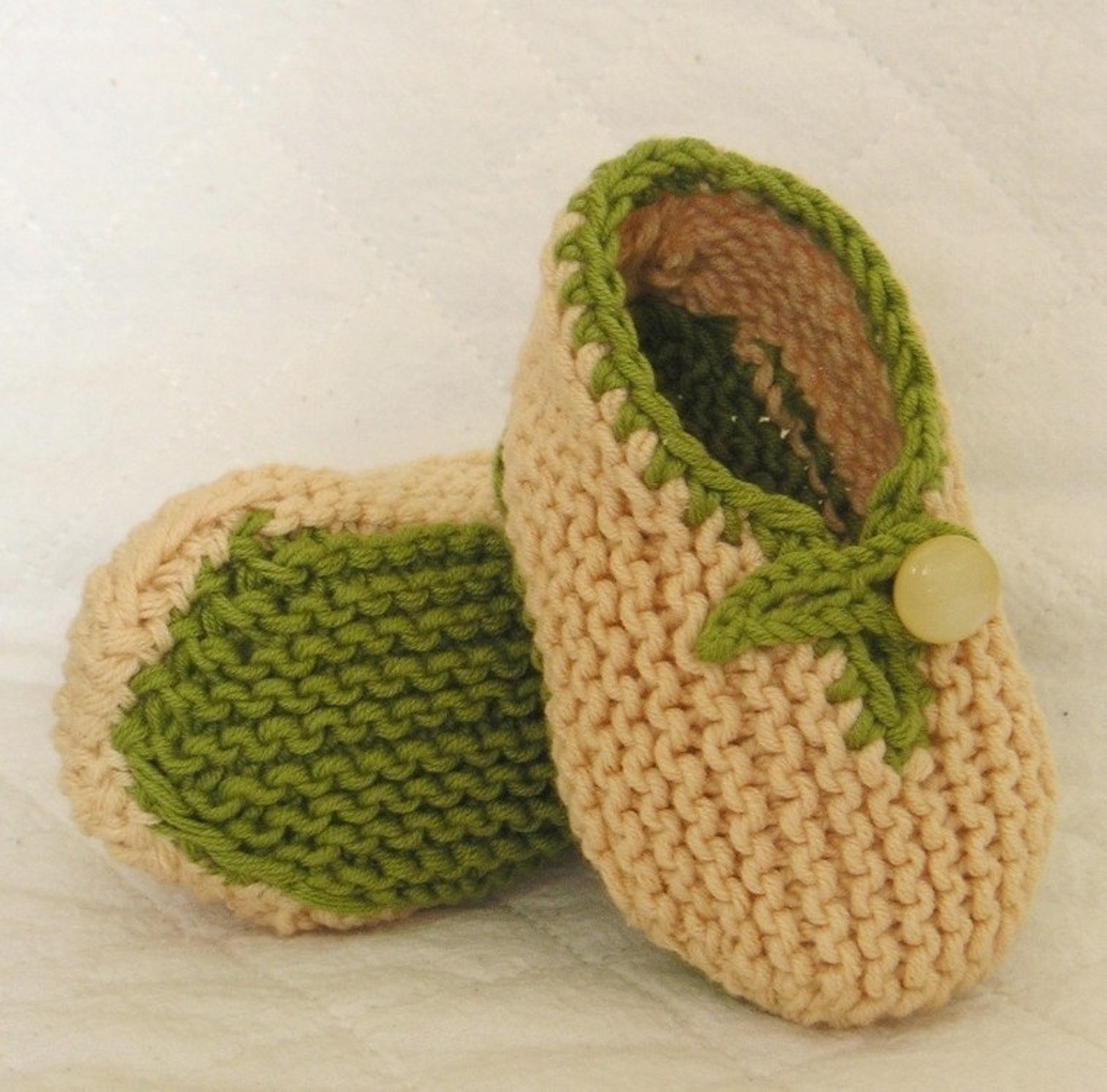 Knitting Pattern pdf File Slippers Two Colour for Baby sizes 0-3/3-6/6 ...