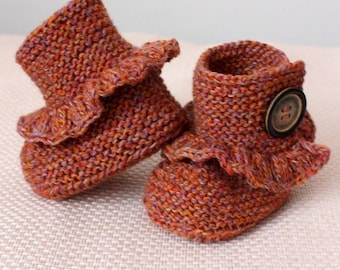 Knitting Pattern PDF File Warm Feet Baby Booties sizes 0-6/6-9/9-12 ...