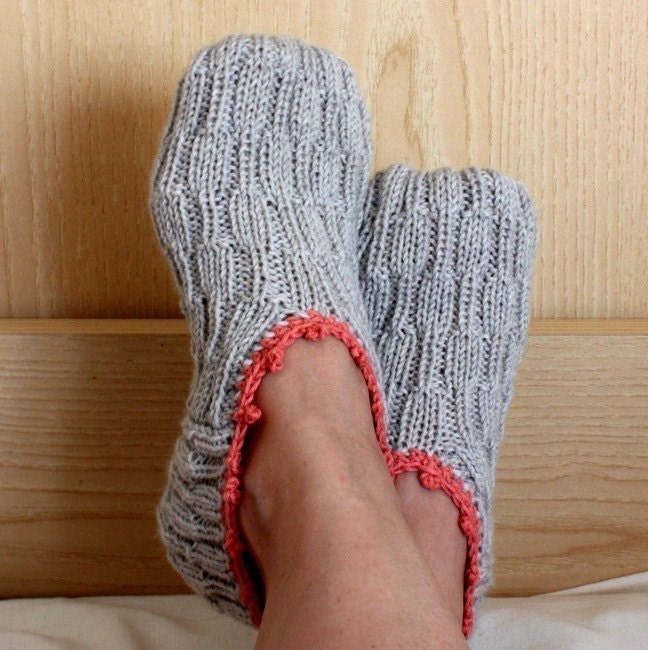 Knitting Pattern (PDF File) - Double Sole Home Slippers (adult Size) - Etsy