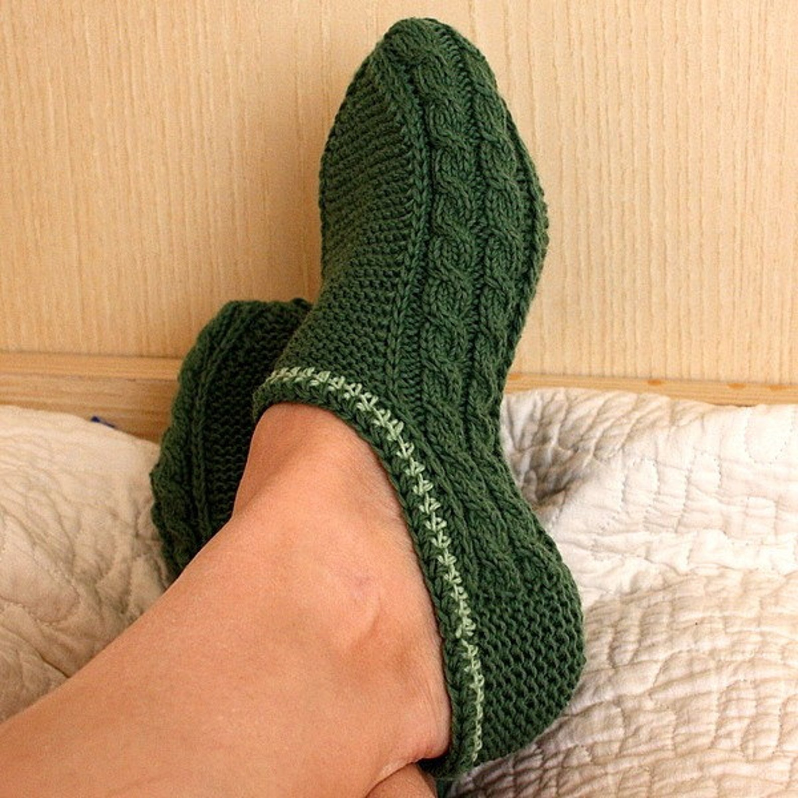 Knitting Pattern (PDF File) Adult Slippers Cable ( All Sizes) - Etsy