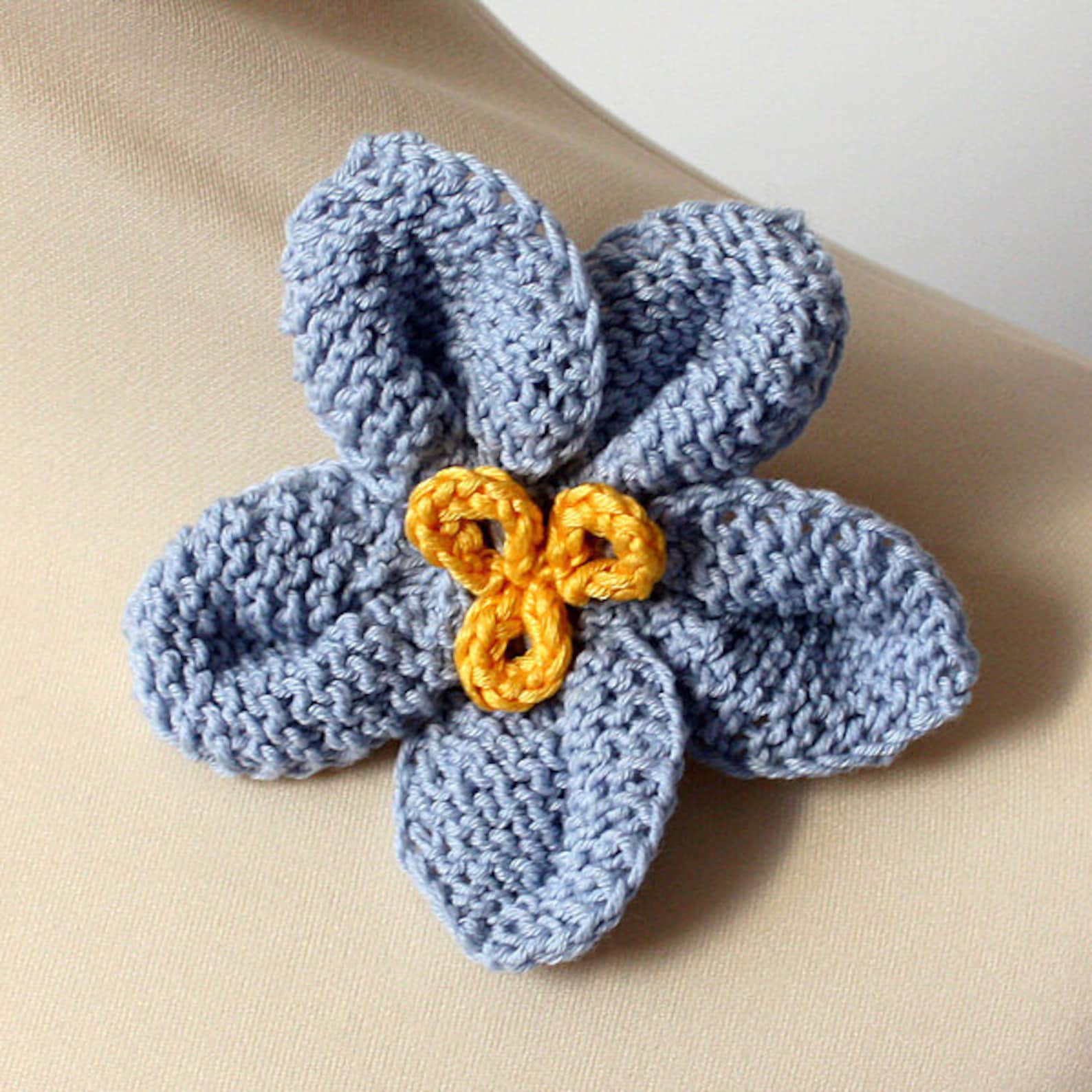 Knitting Patterns (pdf File) Big Flower/brooch/headband - Etsy