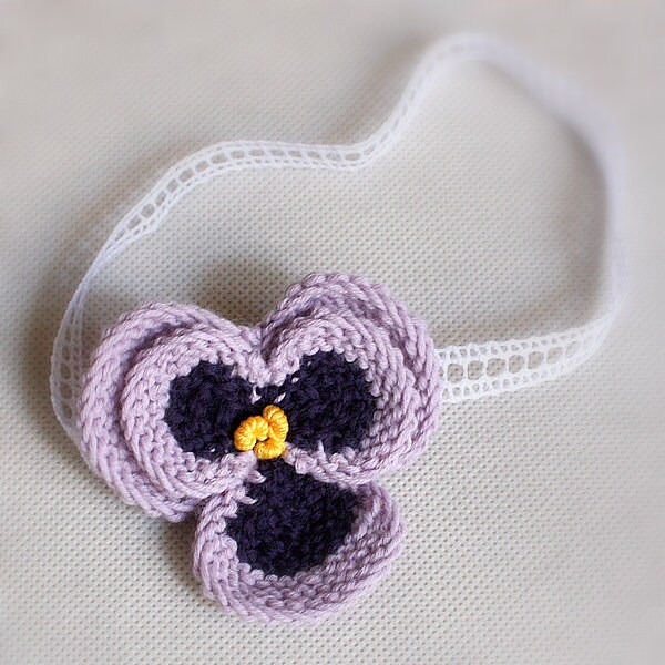 Knitting Pattern pdf File Pansy Headband - Etsy