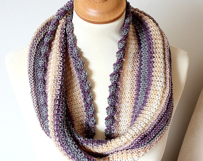 Knitting Pattern Cowl Moebius Twisted Garter Edge pdf File - Etsy
