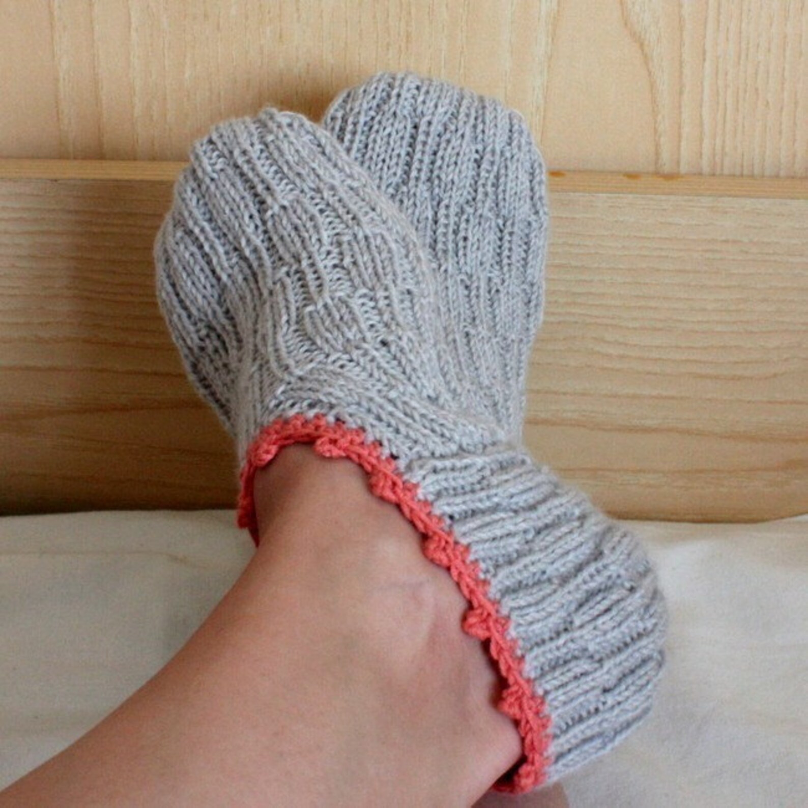 Knitting Pattern (PDF File) - Double Sole Home Slippers (adult Size) - Etsy