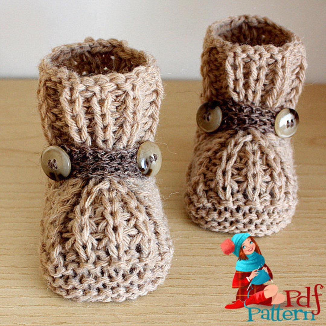 Knitting Pattern (PDF File) Warm Feet Baby Booties (sizes 0-6/6-9/9-12 ...