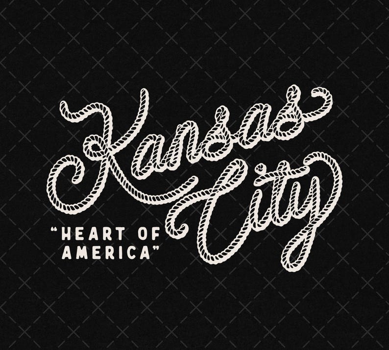 Kansas City Rope Lettering Art – Western Style “heart of America ...