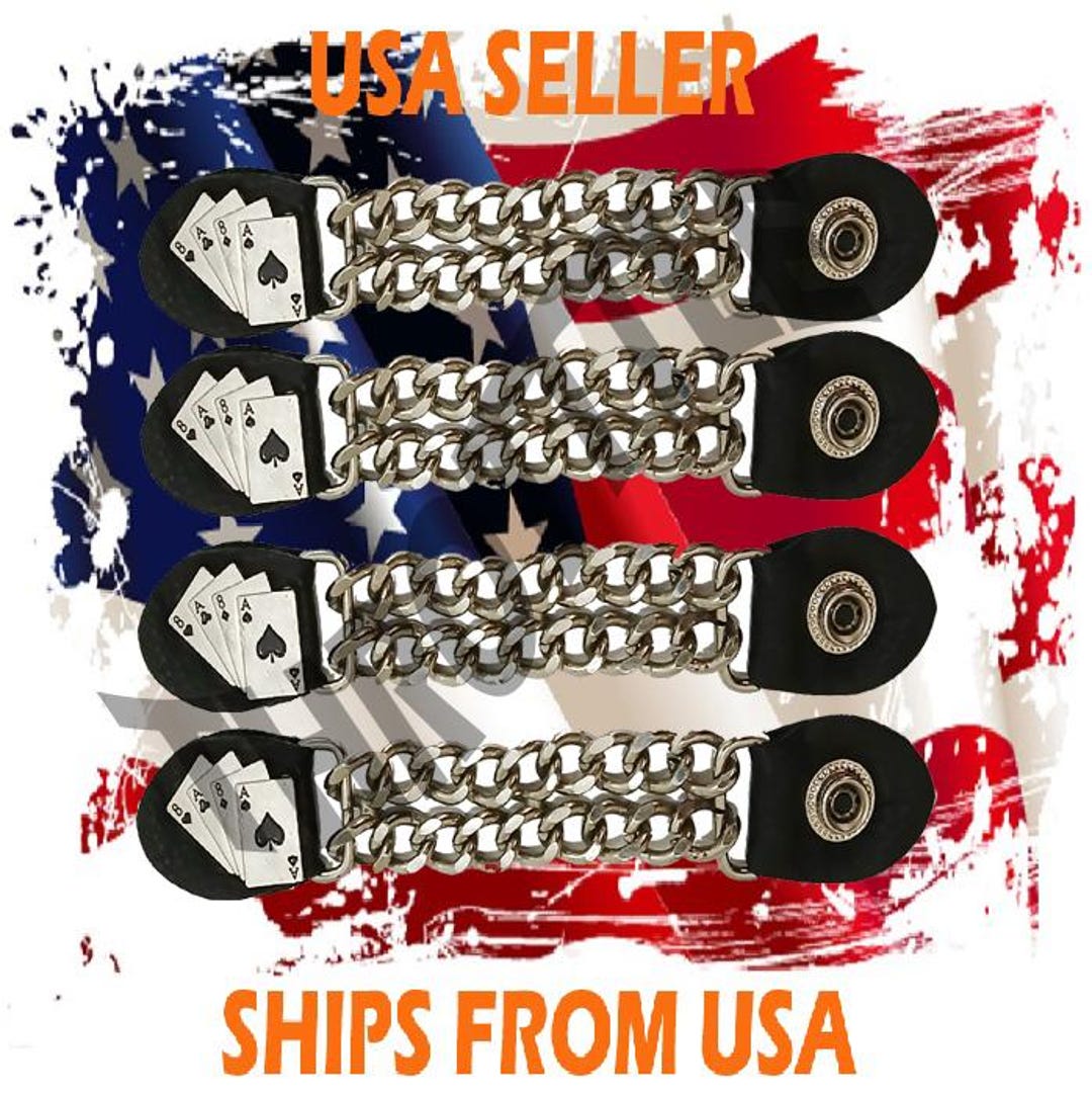 ACES Vest Extenders Double Silver Chain Extensions Snaps Closure ...