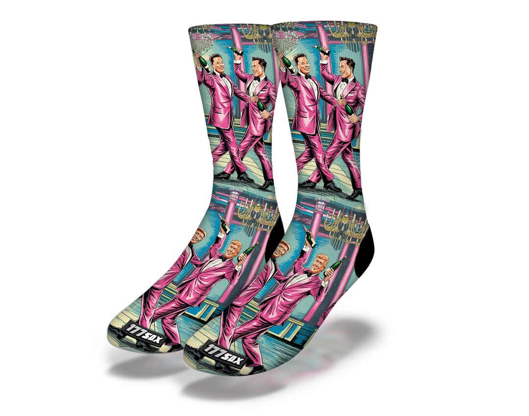 Trump and Elon Celebrating Toast Socks - Etsy