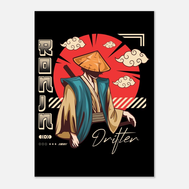Ronin Drifter Poster - Classic Samurai Art Print - 13x18 Cm Semi-glossy ...