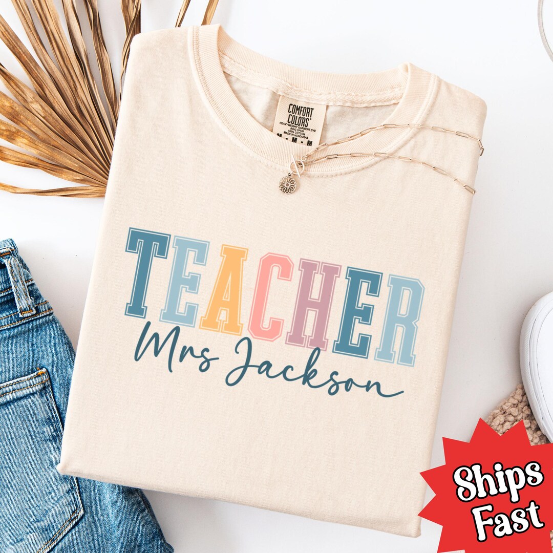 Custom Teacher Name Shirt, Personalized Teacher Gift, Teacher ...