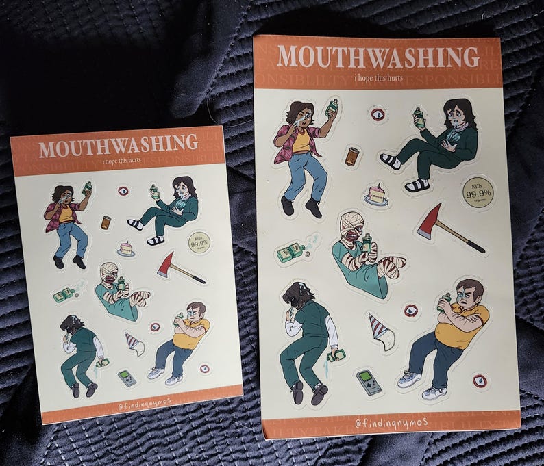 Mouthwashing Sticker Sheet - Etsy