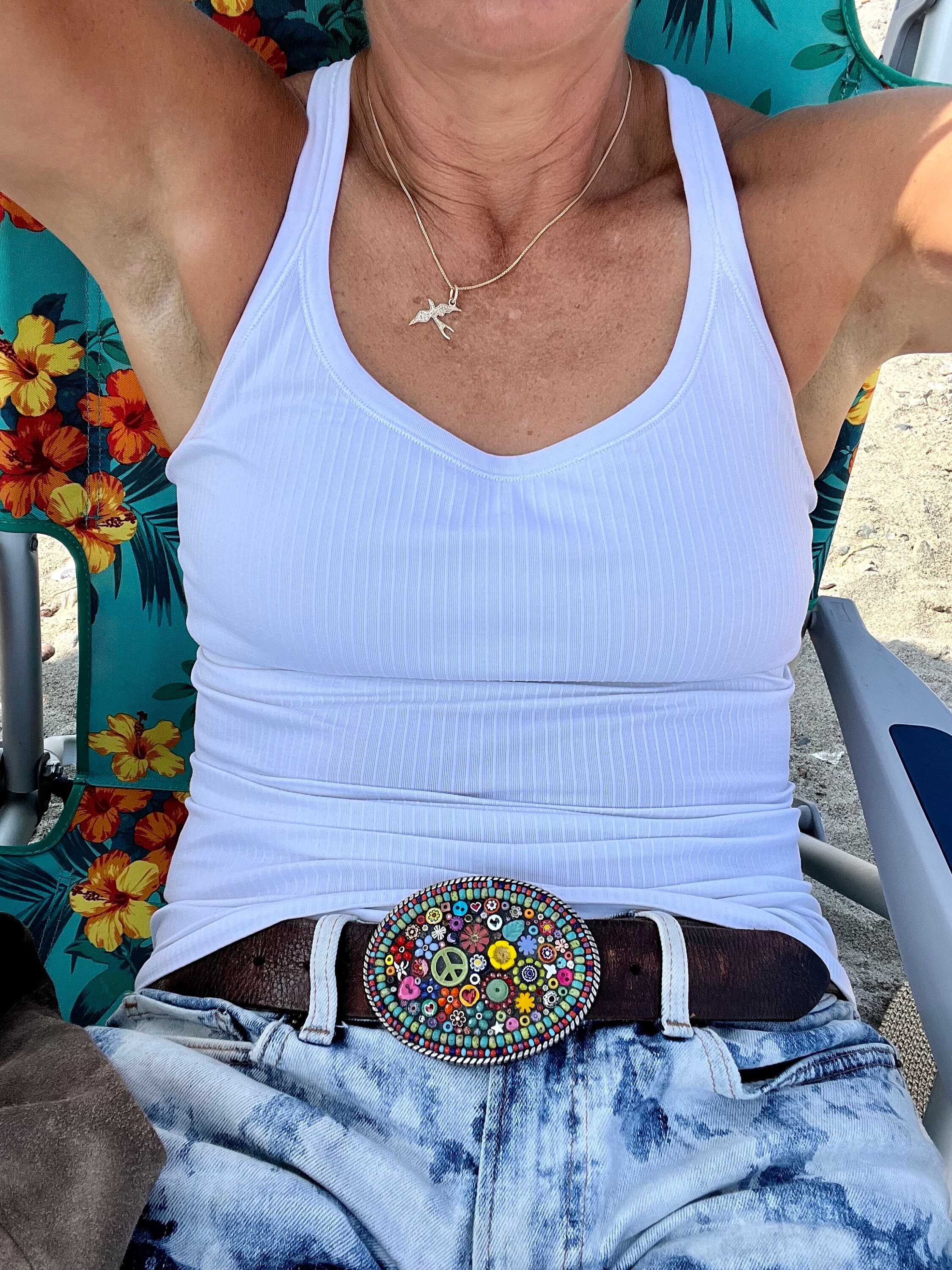 Peace Sign Belt Boho Style Buckle Flower Power Accessories - Etsy