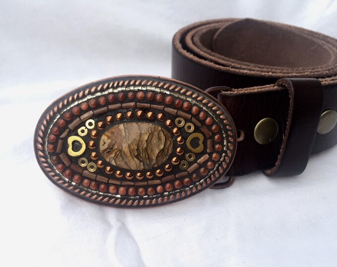 Gemstone Belt Buckle, Mosaic Buckle, Western Belt Buckle, Leather Belts ...