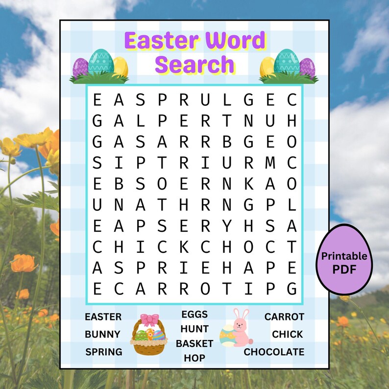 Easter Word Search Bunny Rabbit Find Hunt Eggs Activity Activities ...