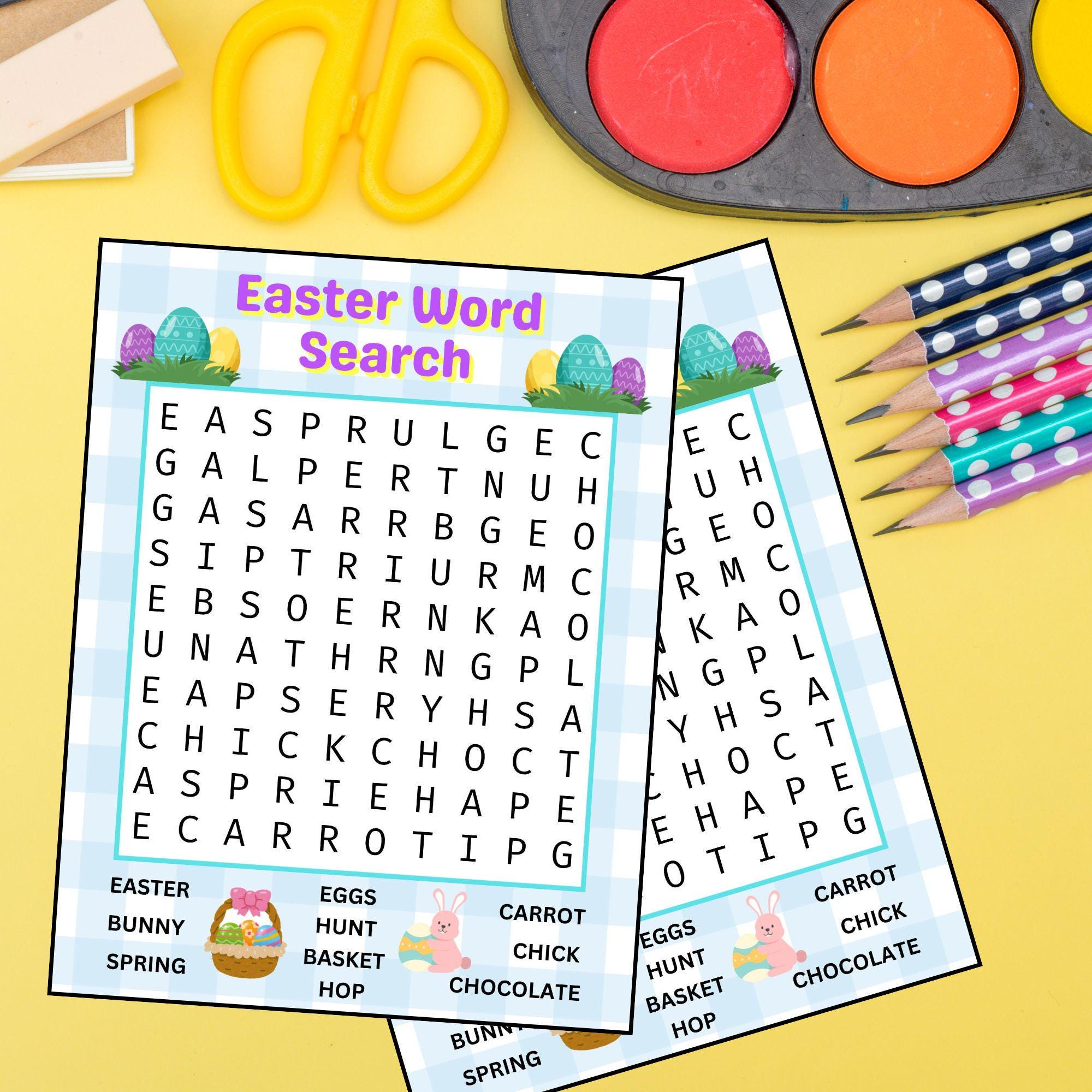 Easter Word Search Bunny Rabbit Find Hunt Eggs Activity Activities ...