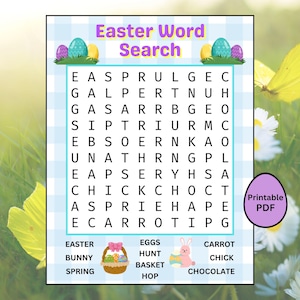 Easter Word Search Bunny Rabbit Find Hunt Eggs Activity Activities ...